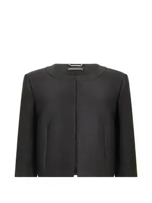 Alberta Ferretti Cropped Round Neck Jacket