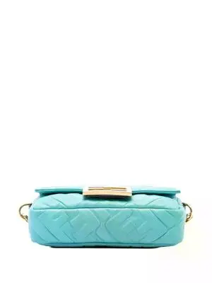 Fendi 2010-2026 Mini Zucca Embossed Leather Baguette Satchel