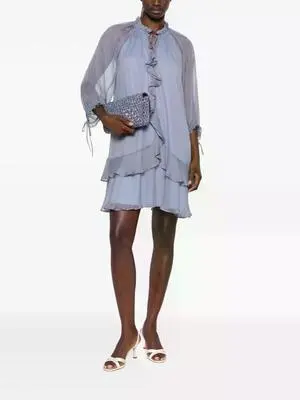I BLUES Ruffled Tiered Mini Dress