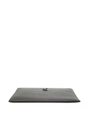 Saint Laurent Grain De Poudre Monogram Monochrome Ipad Case Clutch Bag