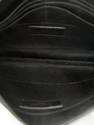 Saint Laurent Grain De Poudre Monogram Monochrome Ipad Case Clutch Bag