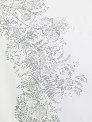 Carine Gilson Silk Satin Floral Print Kaftan - Silver