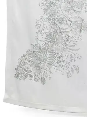Carine Gilson Silk Satin Floral Print Kaftan