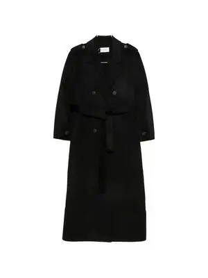 THE DYNAMIS STUDIO Double-breasted Belted Coat - Black
