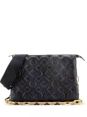 LOUIS VUITTON Coussin Bag Monogram Embossed Lambskin Pm Crossbody Bag - Black