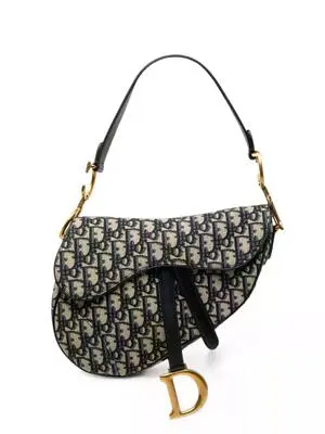 Dior 2018 Oblique Canvas Saddle Bag Shoulder Bag - Blue