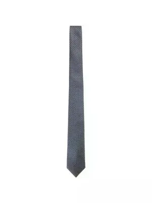Brioni Geometric-pattern Silk Tie - Blue