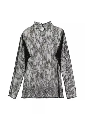 Carine Gilson Lace Turtleneck Top