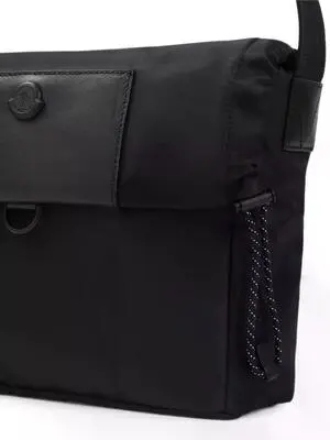 Moncler Kenton Logo-patch Foldover Shoulder Bag - Black
