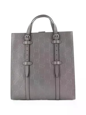 Gucci Gg Embossed Perforated Leather Medium Tote Bag