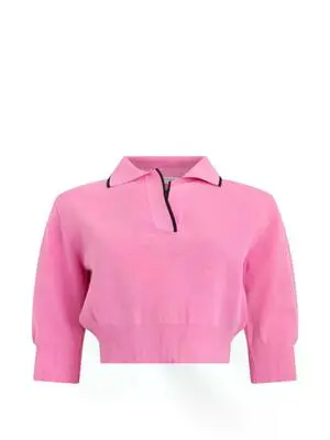 Philosophy Di Lorenzo Serafini Cropped Polo-collar Sweater - Pink
