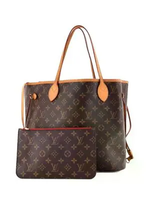 LOUIS VUITTON Neverfull Nm Monogram Canvas Mm Tote Bag - Brown