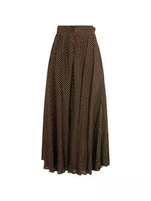 Philosophy Di Lorenzo Serafini Polka Dot Pleated Maxi Skirt - Brown