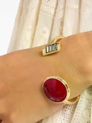 La DoubleJ 24k -plated Brass And Enamel Shen Loop Cuff Bracelet