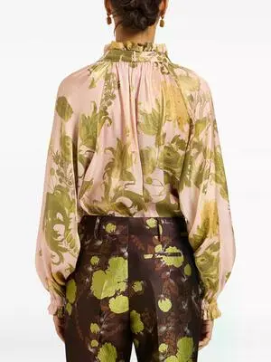 La DoubleJ Floral Print Tie-neck Blouse
