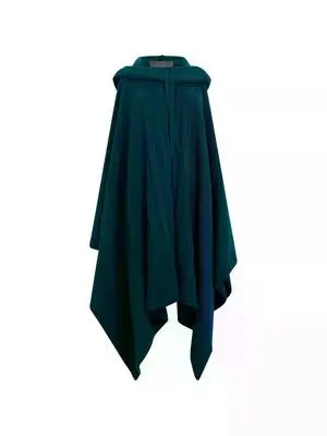 Alberta Ferretti Ribbed-knit Hooded Poncho - Green