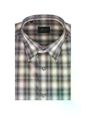 Brioni Check-pattern Long-sleeve Shirt - Neutrals