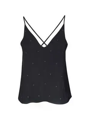 Ag Jada Eyelet Embellished V-neck Sleeveless Top