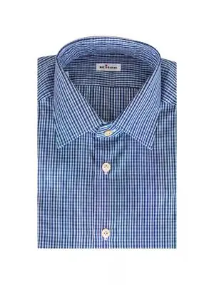 Kiton Check-print Classic-collar Shirt - Blue