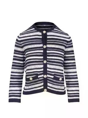 Veronica Beard Bellingham Striped Button-up Cardigan