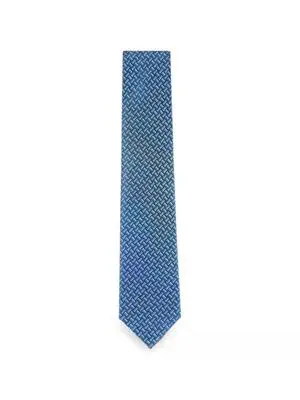 Brioni Geometric-pattern Tie - Blue