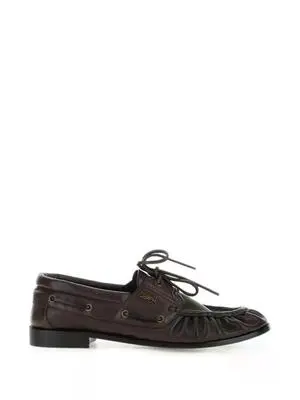 Saint Laurent Le Loafers Bateau In Smooth Leather - Brown