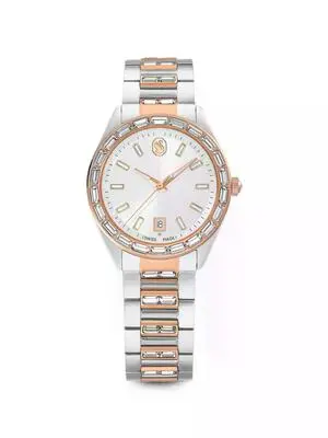 SWAROVSKI Matrix Crystal-embellished-bezel 40mm Watch - White