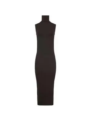 Wolford Seamless Sleeveless Turtleneck Midi Dress - Brown