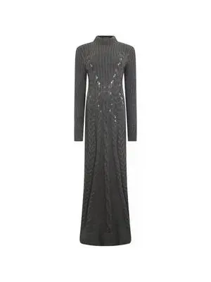Alberta Ferretti Cable-knit Maxi Dress