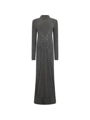 Alberta Ferretti Cable-knit Maxi Dress
