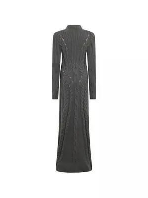 Alberta Ferretti Cable-knit Maxi Dress