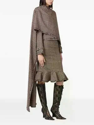 Giuseppe Di Morabito Houndstooth Ruffled Midi Skirt