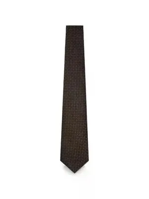 Canali Geometric-pattern Tie - Brown