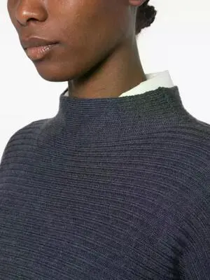 Amina Rubinacci Ribbed Knit Mock Neck Sweater