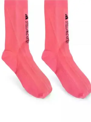 Adidas By Stella McCartney Logo-print Ribbed-knit Socks