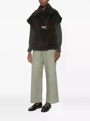 Max Mara Belted Faux Fur Gilet