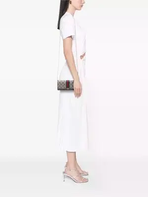 Gucci Ophidia Gg Supreme Web Wallet On Chain Crossbody Bag - Neutrals