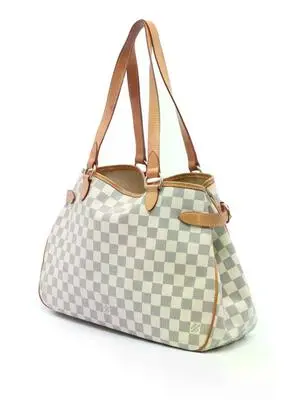 LOUIS VUITTON Damier Azur Batignolles Horizontal Tote Bag - White