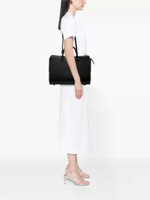 Burberry Leather And Mega Check Canvas Banwell Satchel