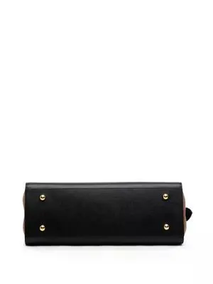 Burberry Leather And Mega Check Canvas Banwell Satchel
