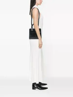 Dior 2011 Medium Patent Cannage Lady Satchel - Black