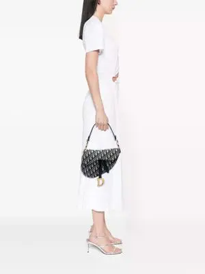 Dior 2018 Oblique Canvas Saddle Bag Shoulder Bag