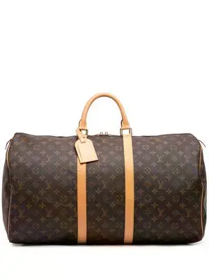 LOUIS VUITTON 2017 Monogram Keepall 55 Travel Bag - Brown