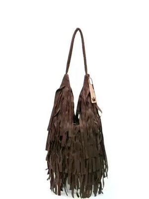 LA MILANESA Small Aretha Fringed Shoulder Bag - Brown