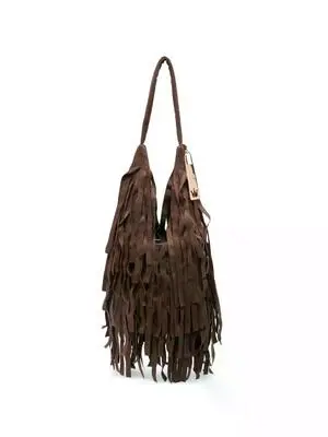 LA MILANESA Small Aretha Fringed Shoulder Bag - Brown