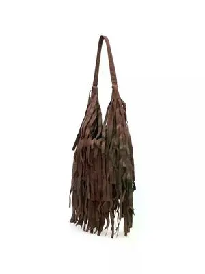 LA MILANESA Small Aretha Fringed Shoulder Bag - Brown