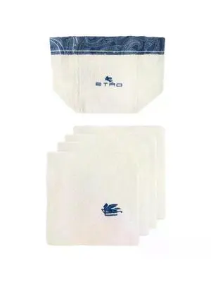 Etro Pegaso-embroidered Paisley-trim Basket And Towels Set - Neutrals