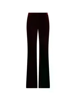 Alberta Ferretti Velvet Flared Trousers - Red
