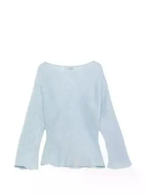 Carine Gilson Boat Neck Long Sleeve Sweater - Blue