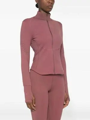 Adidas By Stella McCartney X Stella Mccartney Perforated Zip-up T-shirt - Pink